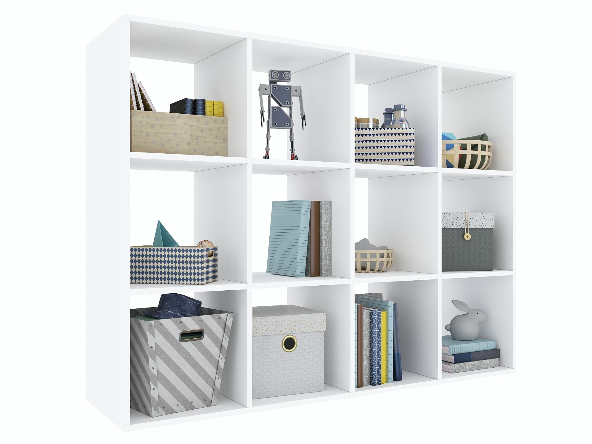 Стеллаж для книг с полками 12 секции Мебель на Руси "Каллакс" 142х107х39, белый