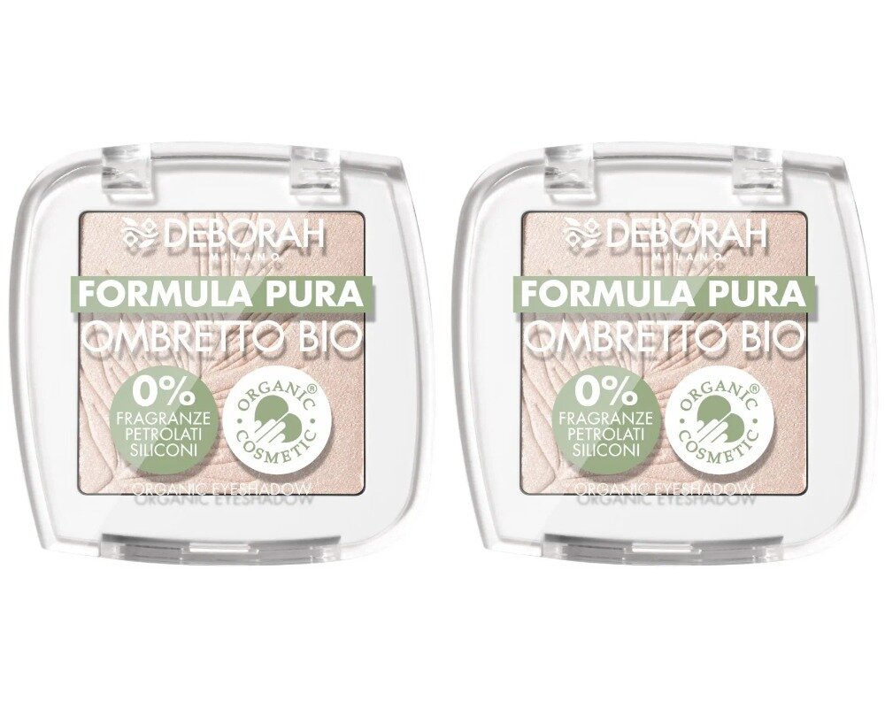 Тени для век Deborah Milano Formula Pura Ombretto Bio, тон 02 Нежно-золотой, 2,5 гр, 2 шт