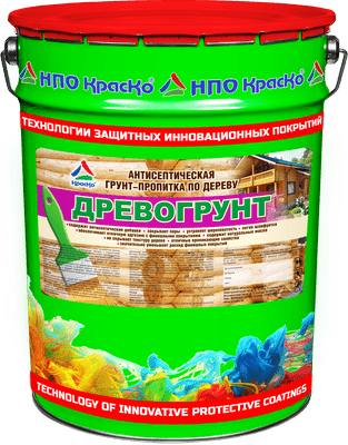 Грунт-Пропитка для Дерева Краско Древогрунт 20кг Бесцветная, Антисептическая, Глубокого Проникновения / НПО Краско.