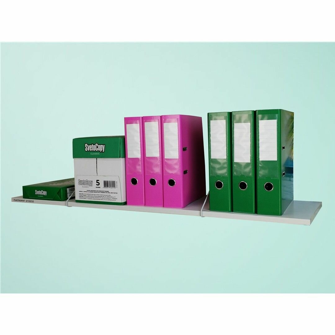 Полка для папок и документов LAMAGIA 215232 размер 120х30 см, цвет серый и сосна выбеленная