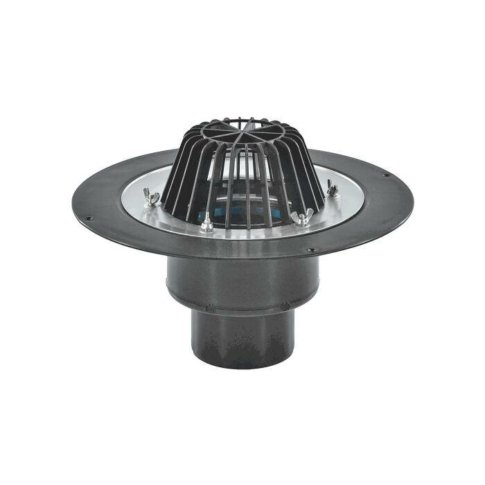 Воронка кровельная HL62 с вертикальным выпуском PP Дн 110 с листвоуловителем, теплоизоляцией, обжимным фланцем HL HL62/1