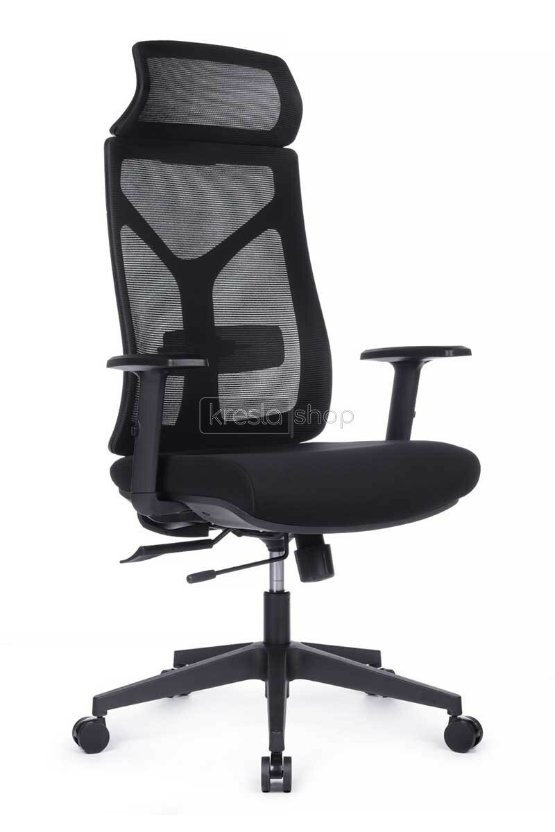 Кресло для руководителя Riva Design Astra W-365A черная сетка, черная ткань