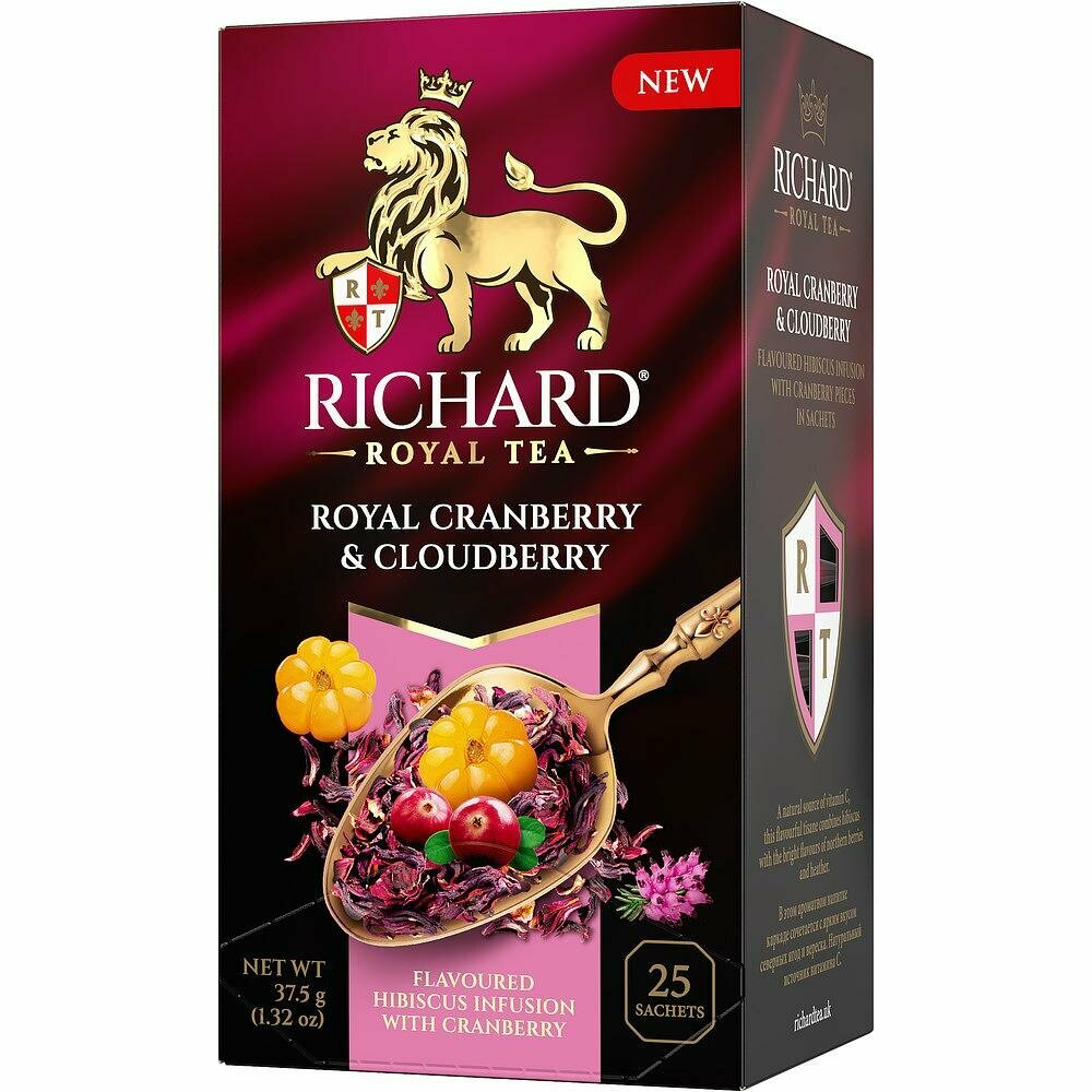 Набор из 12 штук Чай Richard Royal Cranberry & Cloudberry 1,5г х 25 с ярл. в конверте