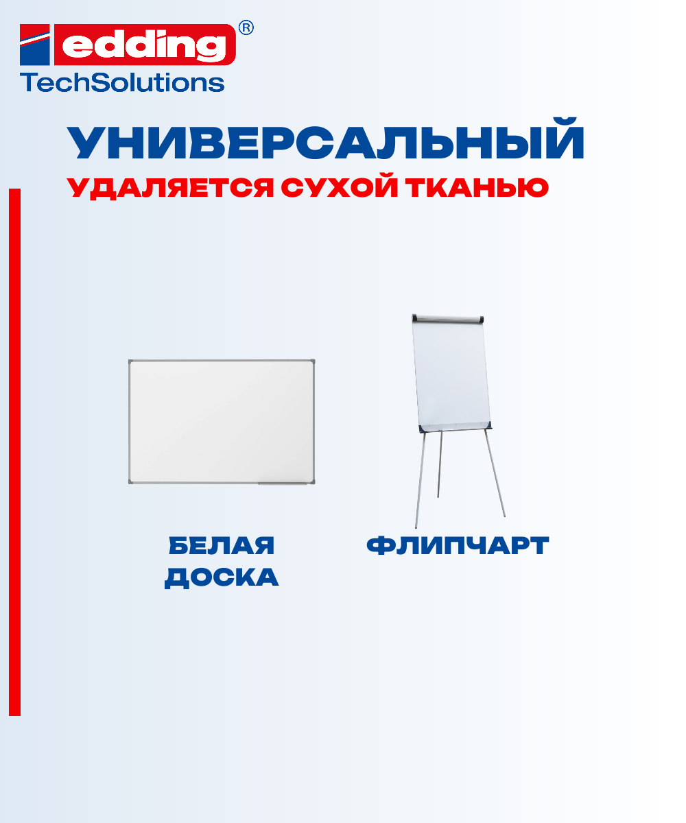 Маркер Edding для белых досок, круглый наконечник 1,5-3 мм, черный {E-360#1} (1 шт) — фото 1