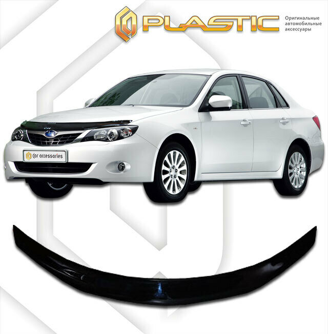 Дефлектор капота Subaru Impreza 2008-2011 Черный глянцевый СА Пластик