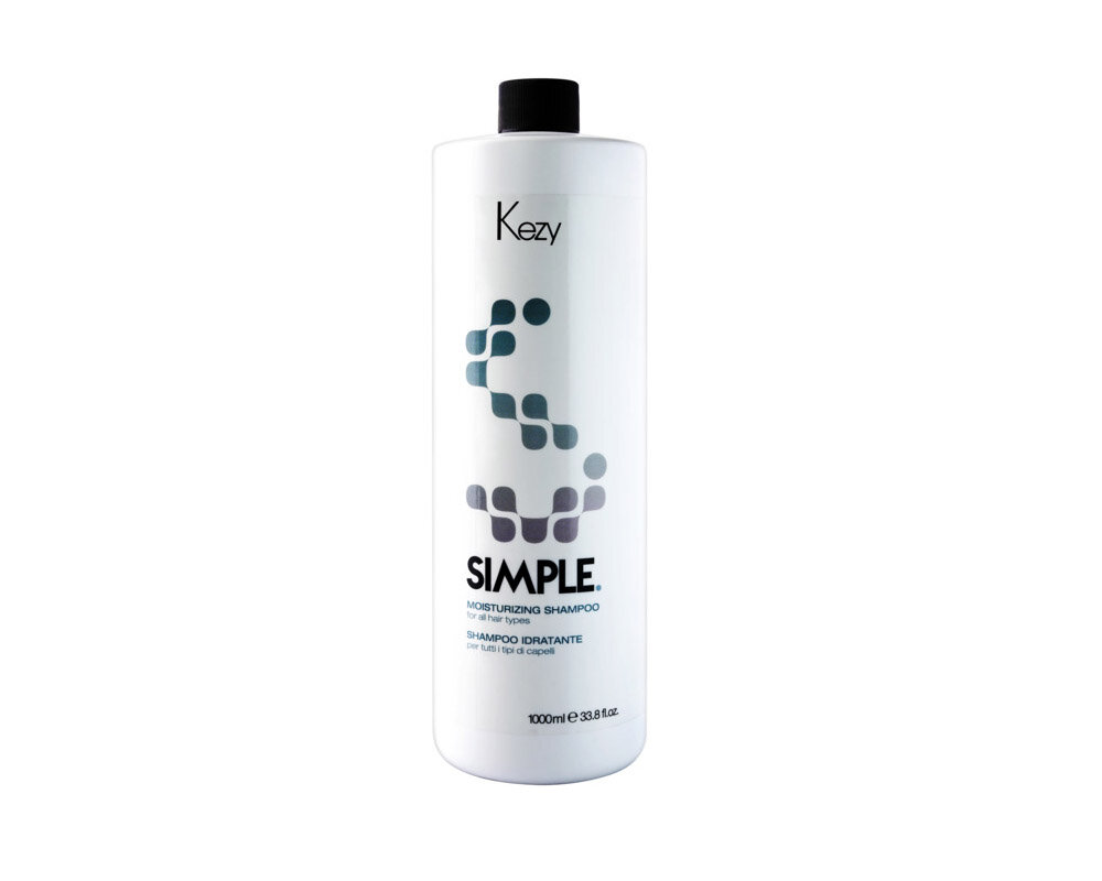 Шампунь Kezy Simple Moisturizing увлажняющий для всех типов волос с пантенолом и бетаином , 1000мл,
