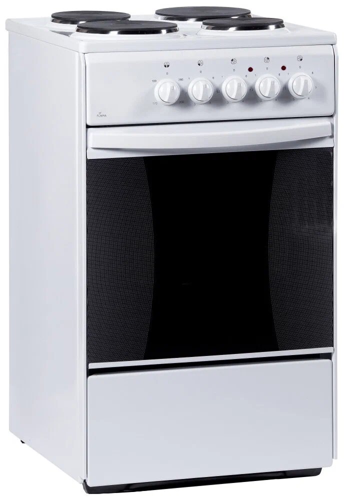 Плита Flama AE 1406 W, электрическая, 4 конфорки, ящик для посуды