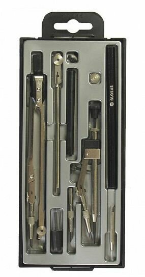 Набор чертеж. Глобус техника 155 мм 10 пр. пласт. пенал европодвес