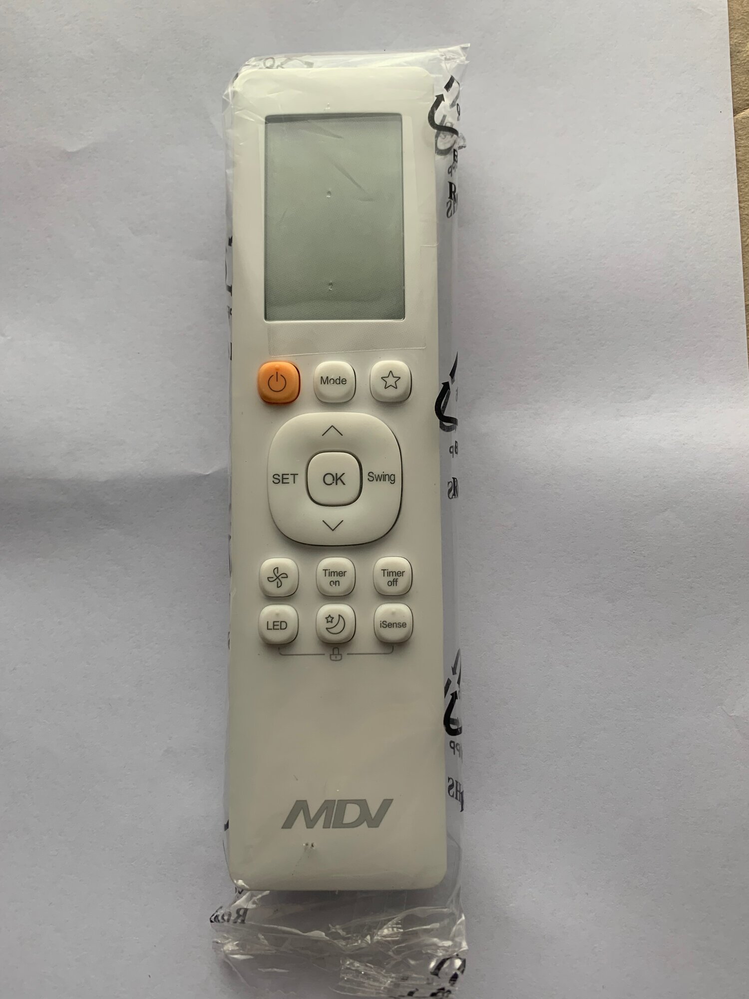 Пульт ДУ MDV RG10F(D)/BGEF, оригинальный, белый, питание от двух батареек AAA