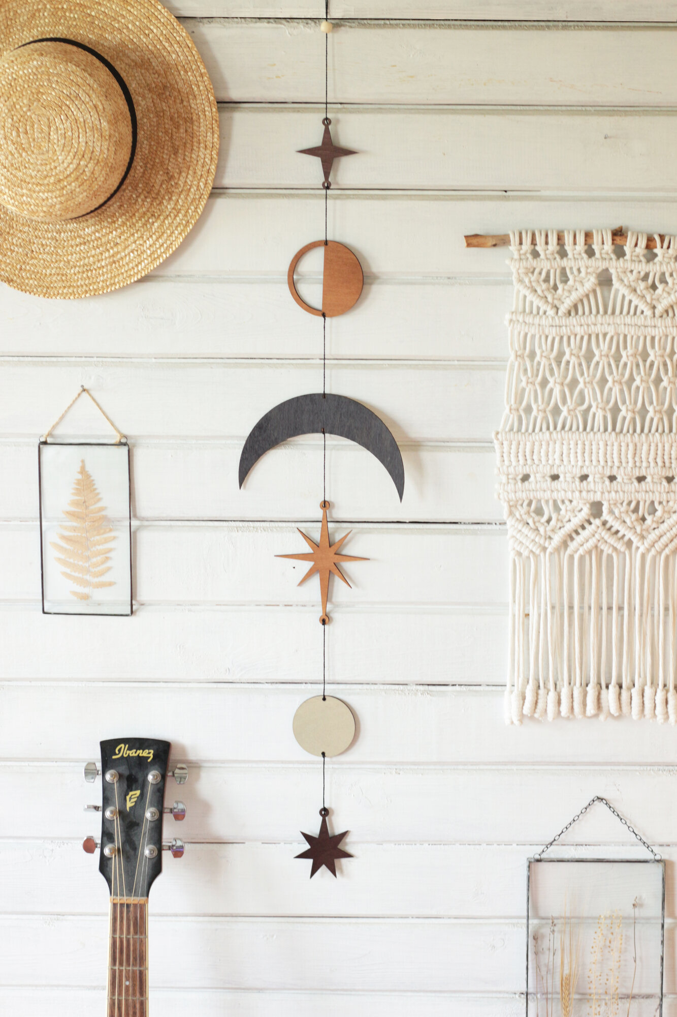 Декор на стену "Фазы луны и звезды' в бохо стиле