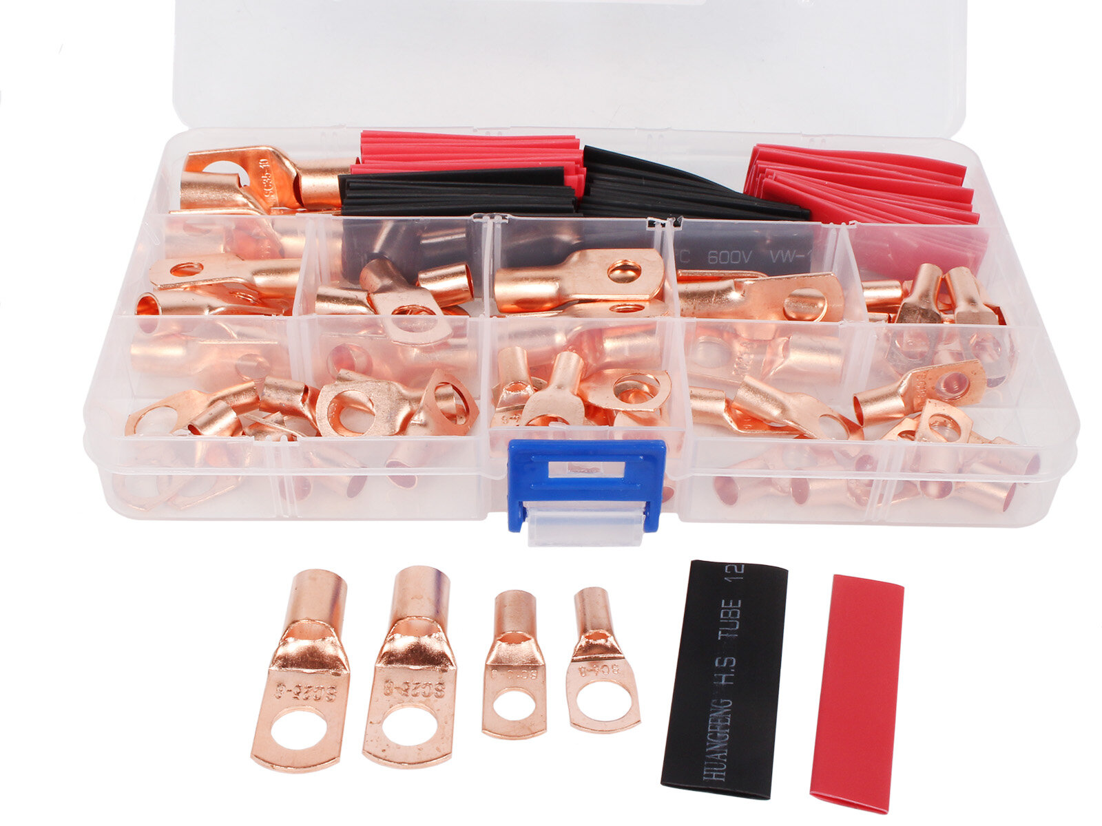 Набор клемм обжимных под болт с термоусадкой 130 предметов AR-KOT130P