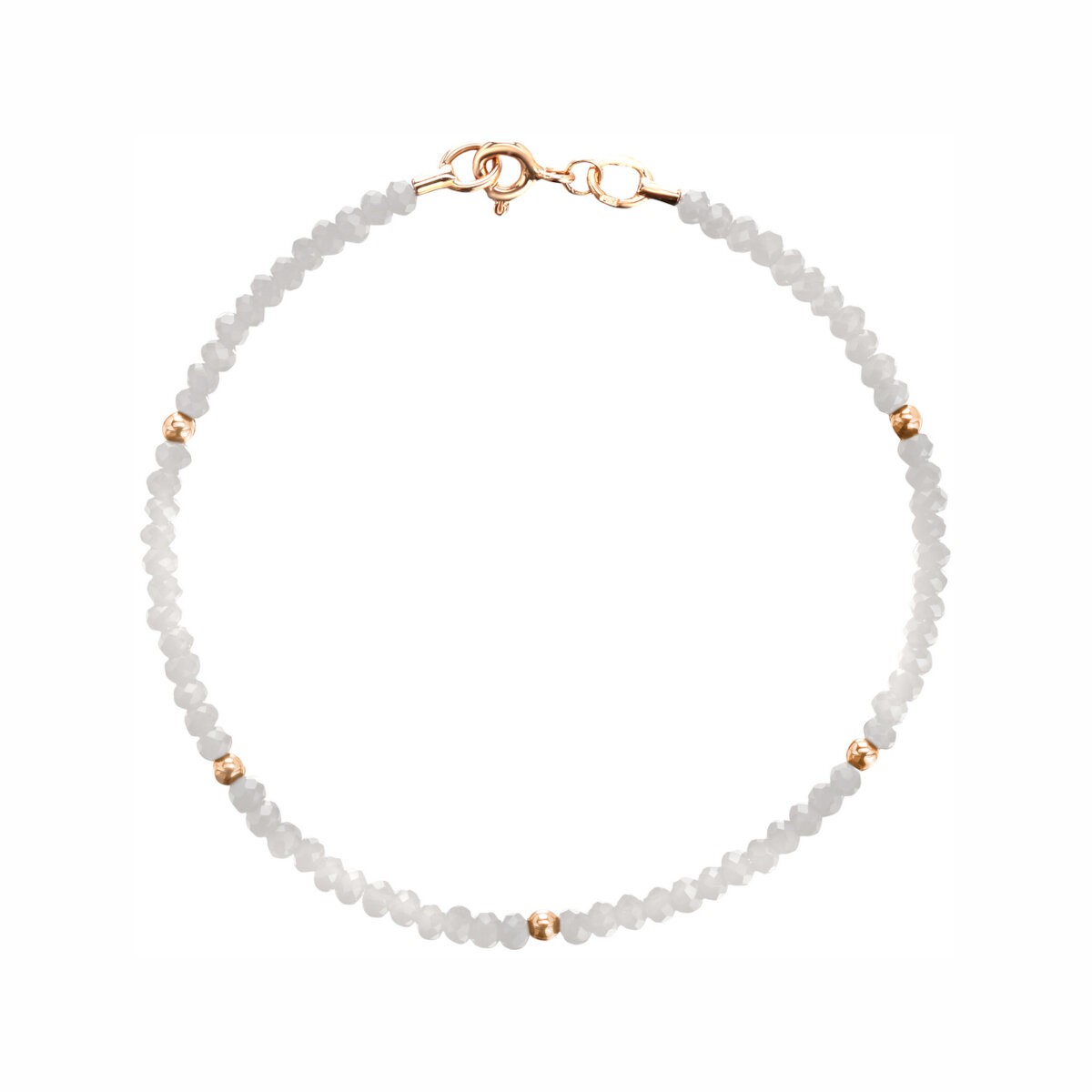 Браслет, красное золото, 585 проба, хрусталь