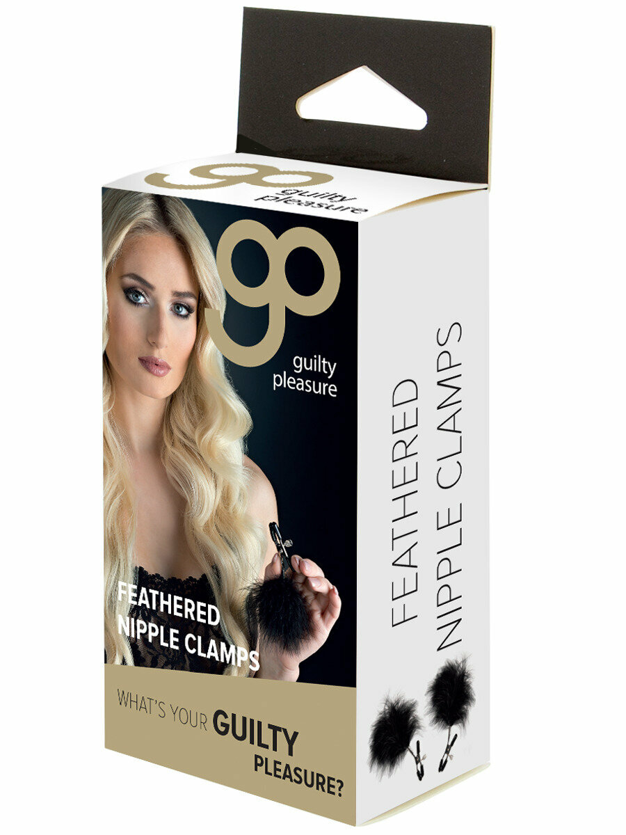 Зажимы-стимуляторы на соски украшенные мягкими перышками "GP FEATHERED NIPPLE CLAMPS" 2шт.
