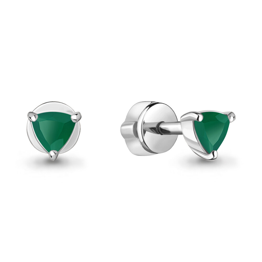 Серьги, серебро, 925 проба, агат