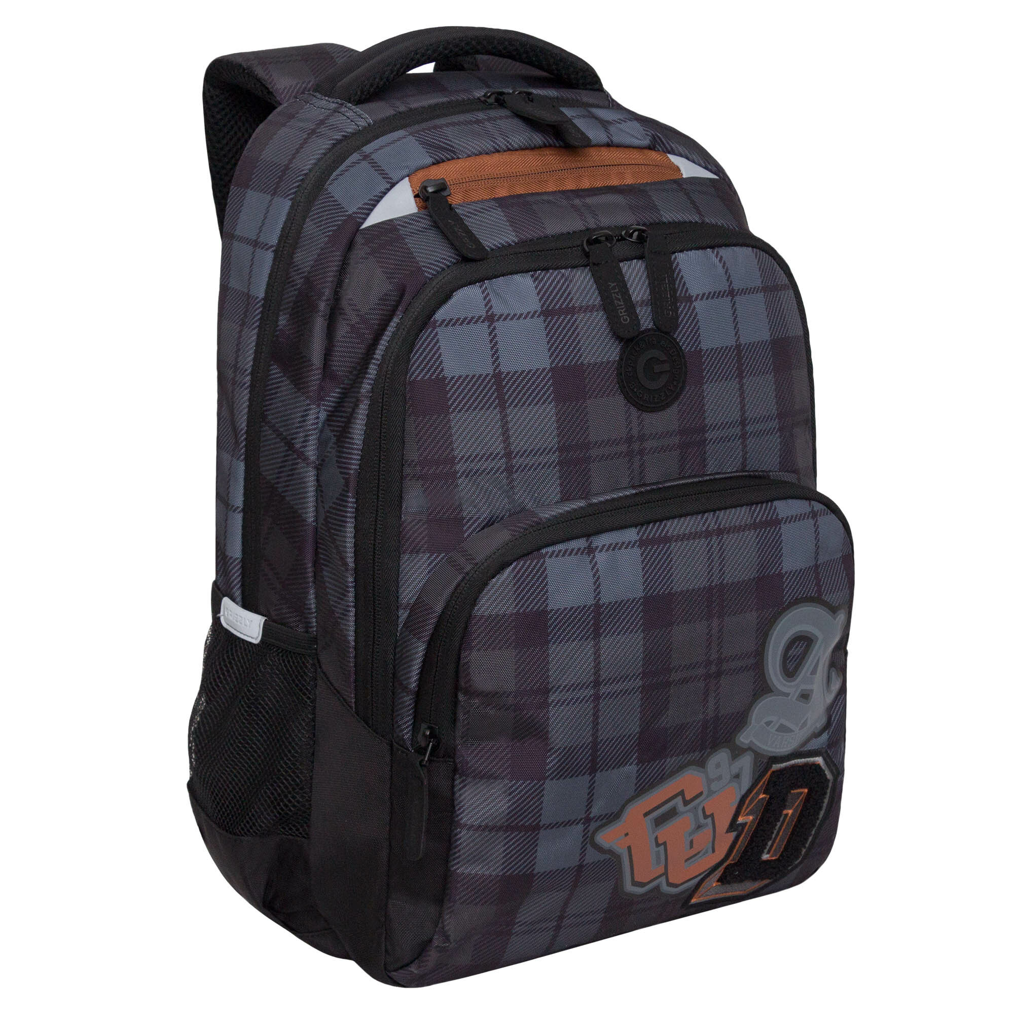 Рюкзак городской молодежный GRIZZLY, RU-430-6 серый-терракот, 32х45х23