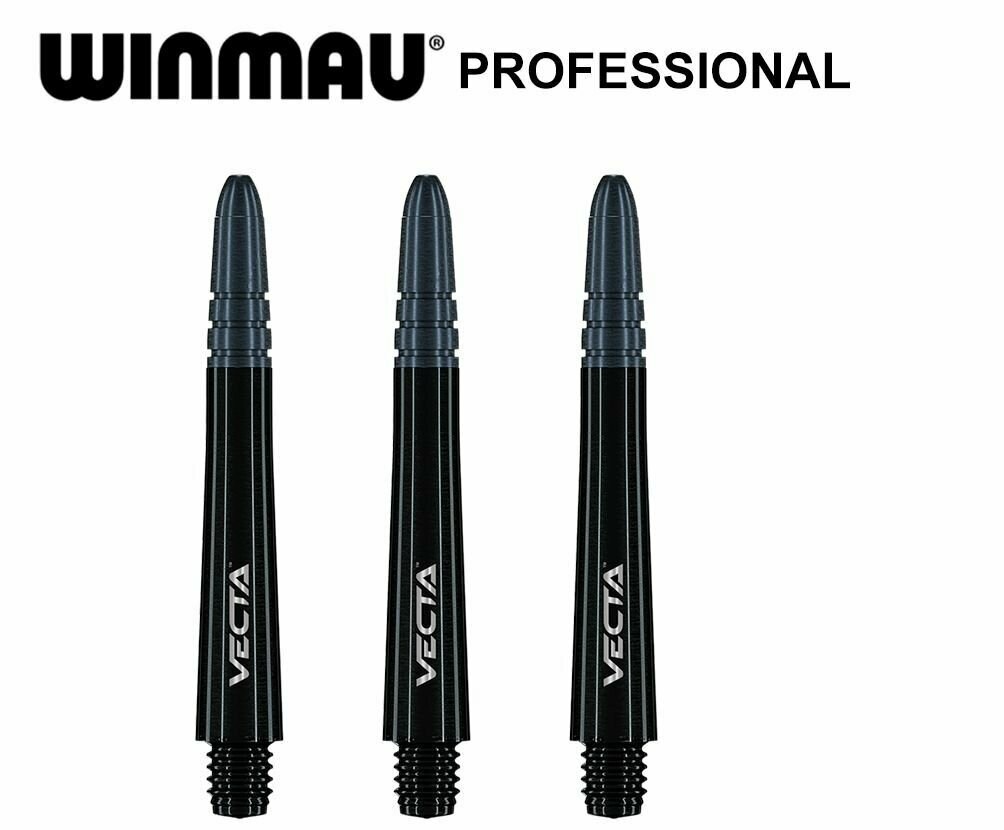 Композитные хвостовики 3шт (Black, Medium, 39mm) Winmau Vecta. Аксессуары для дротиков Дартс.