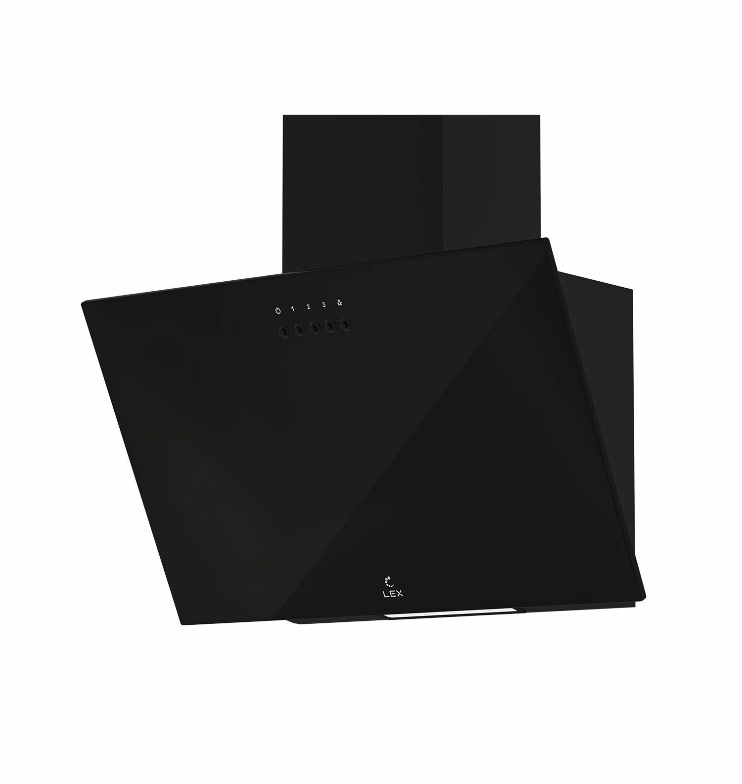 Вытяжка кухонная наклонная LEX MOZA 450 Black, 45 см, отделка окрашенная сталь, стекло, 3 скорости