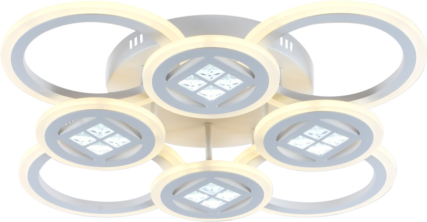 Люстра потолочная светдиодная с пультом, белая, 192Вт, Свет Столицы