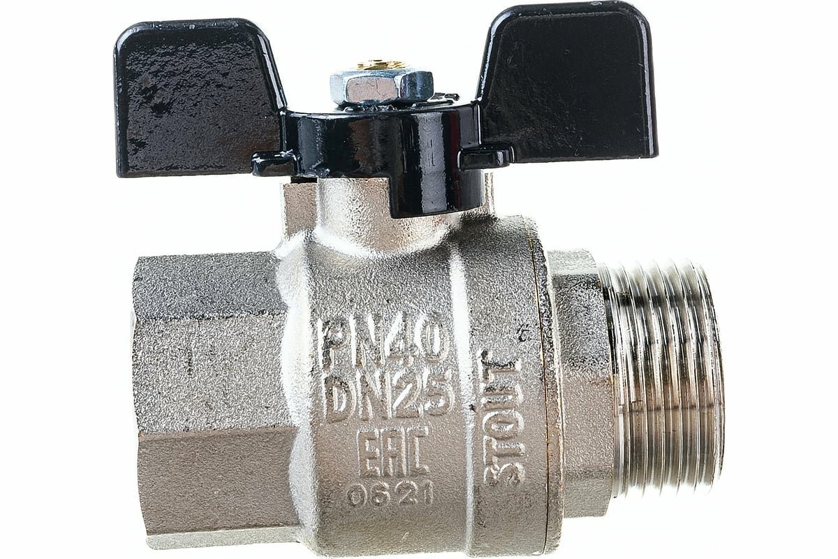 Кран шаровой полнопроходной STOUT ВР/НР ручка бабочка 1" KVs 60, SVB-0004-200025