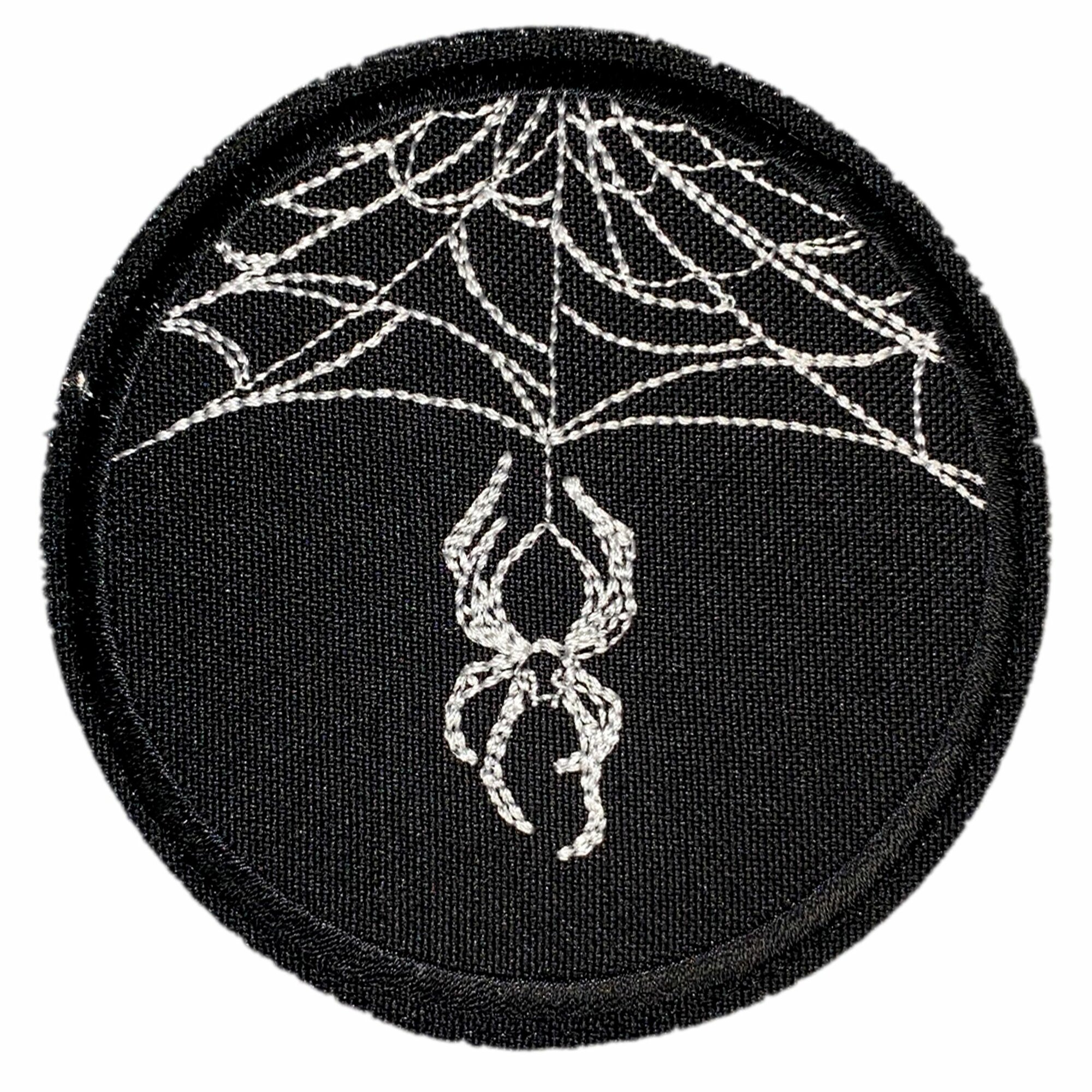 Нашивка, шеврон, патч (patch) на липучке Паук с паутиной, размер 8*8 см, 1 шт.