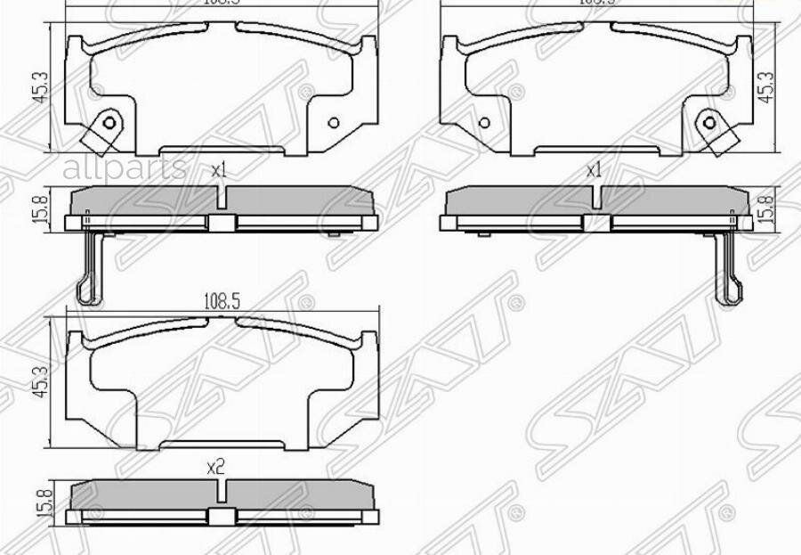 SAT ST-55810-63J00 Колодки тормозные (Спереди) Suzuki Swift 03-16