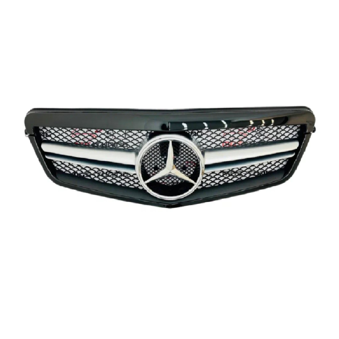 Решётка радиатора Mercedes E -class w212 09-13гг. хром одна полоса черный обод