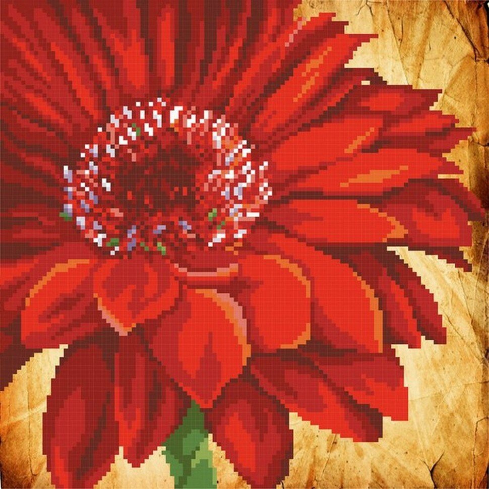 М. П. Студия Г-041 Ткань с рисунком для вышивания бисером, 23 x 23 см (Бисер в комплект не входит.)