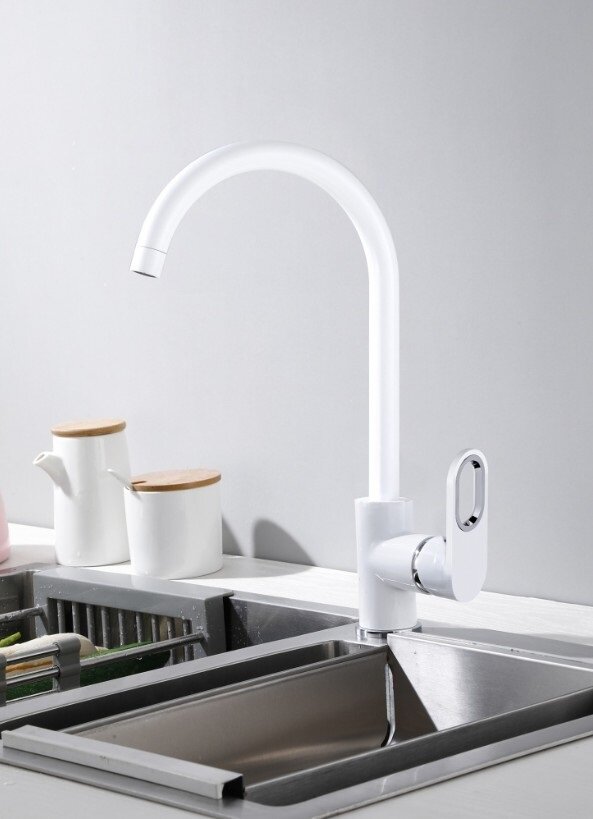 53016-F Смеситель для кухни HANSEN (белый)