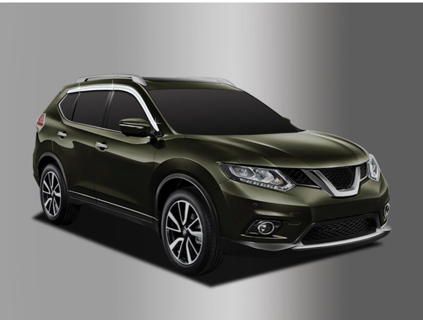 "Nissan X-Trail 2014" - хромированные дефлекторы Autoclover