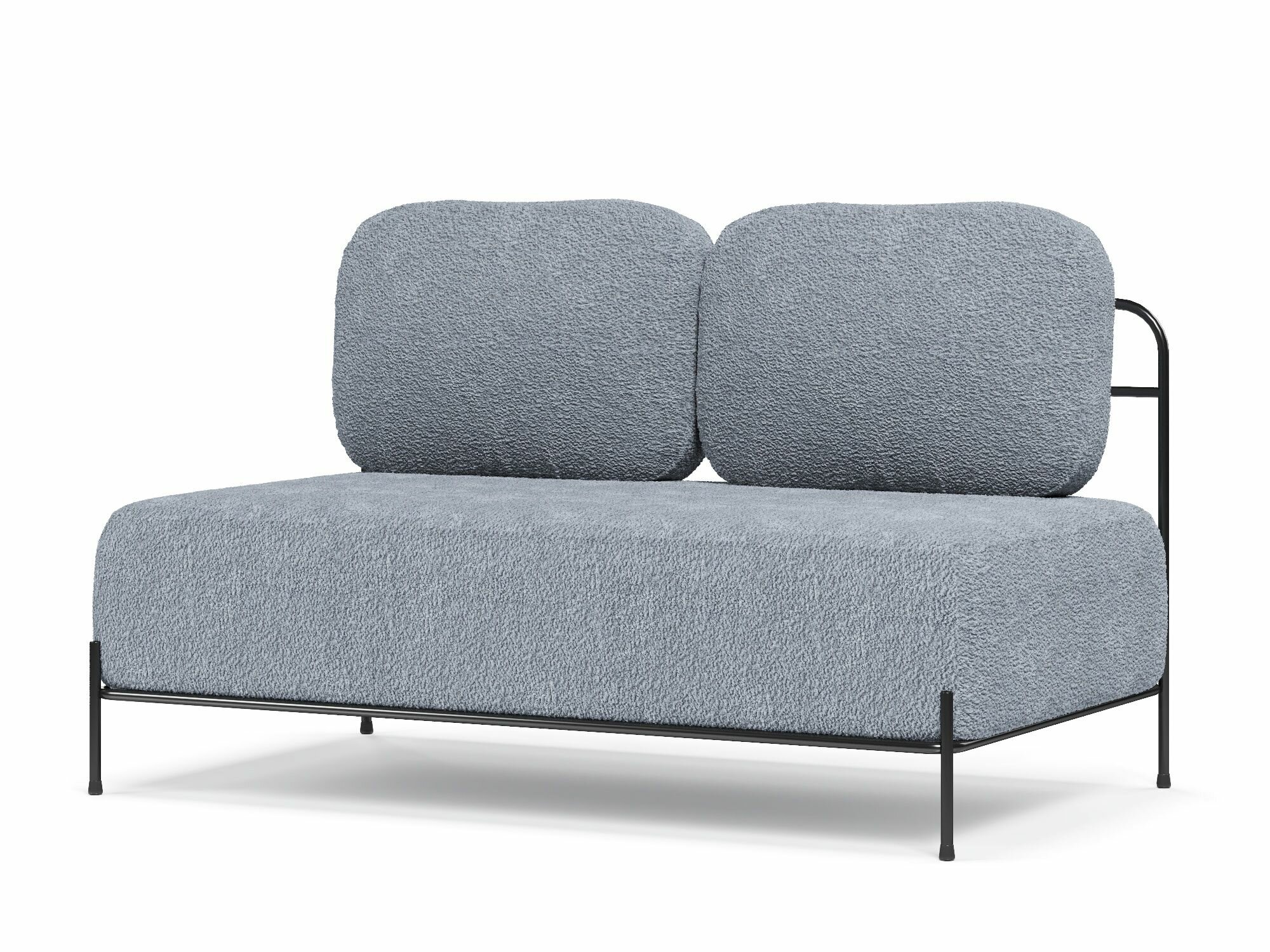 Диван Novelti Gufo Сamby76 (126х72х85 см) на металлическом каркасе, букле, голубой