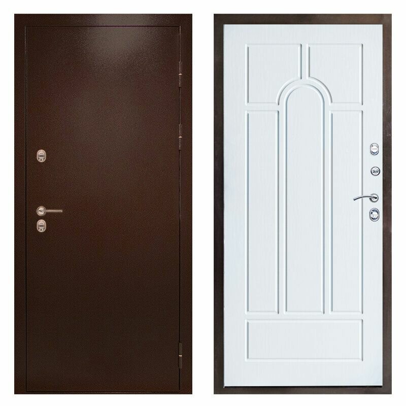 Дверь входная металлическая с терморазрывом Сибирь 3К Арка лиственница Paputin's Doors 860 х 2050 мм Левая