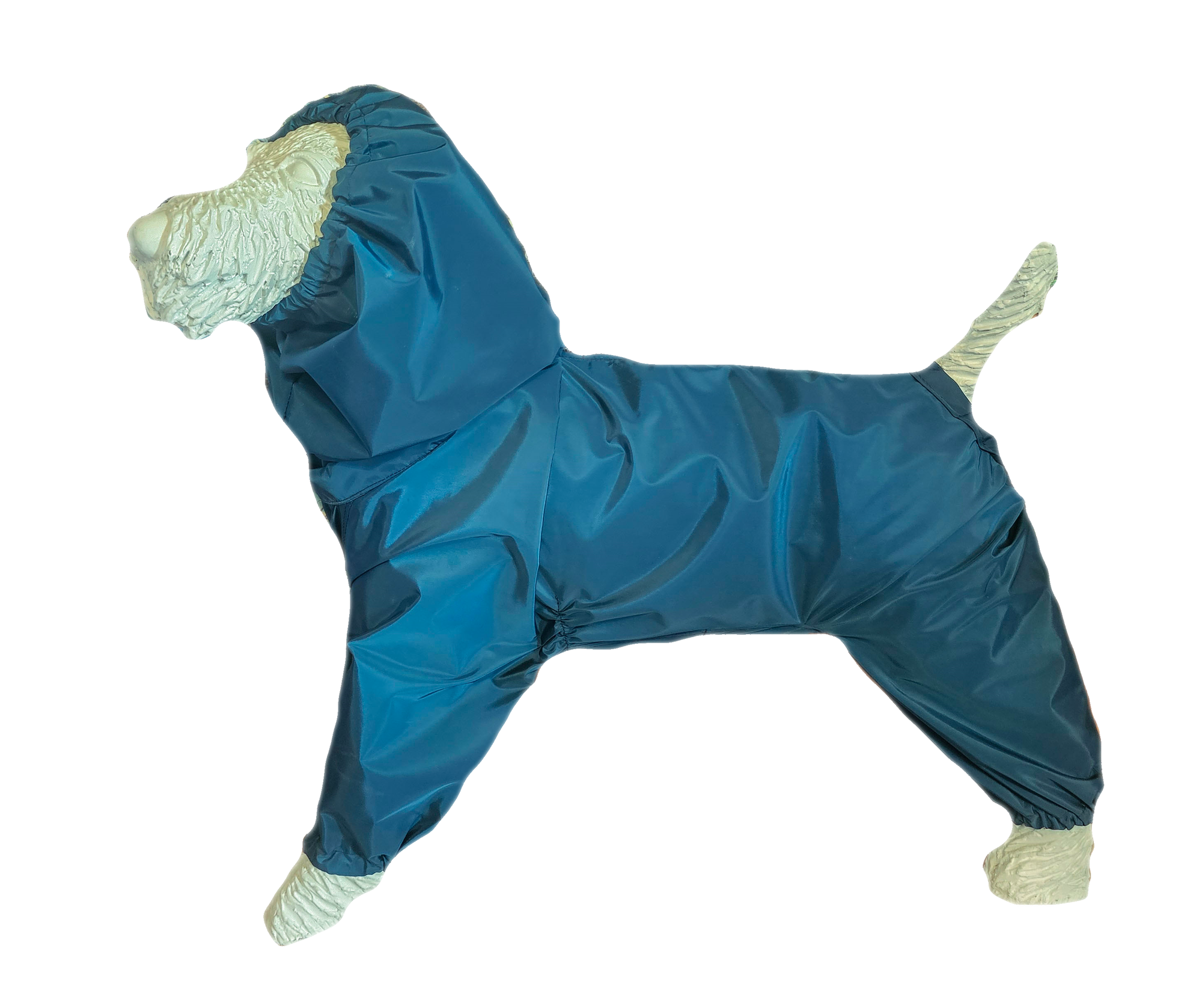Комплект: Комбинезон-дождевик+Снуд (шапка) для американского кокер-спаниеля кобеля, мембрана, цвет морская волна