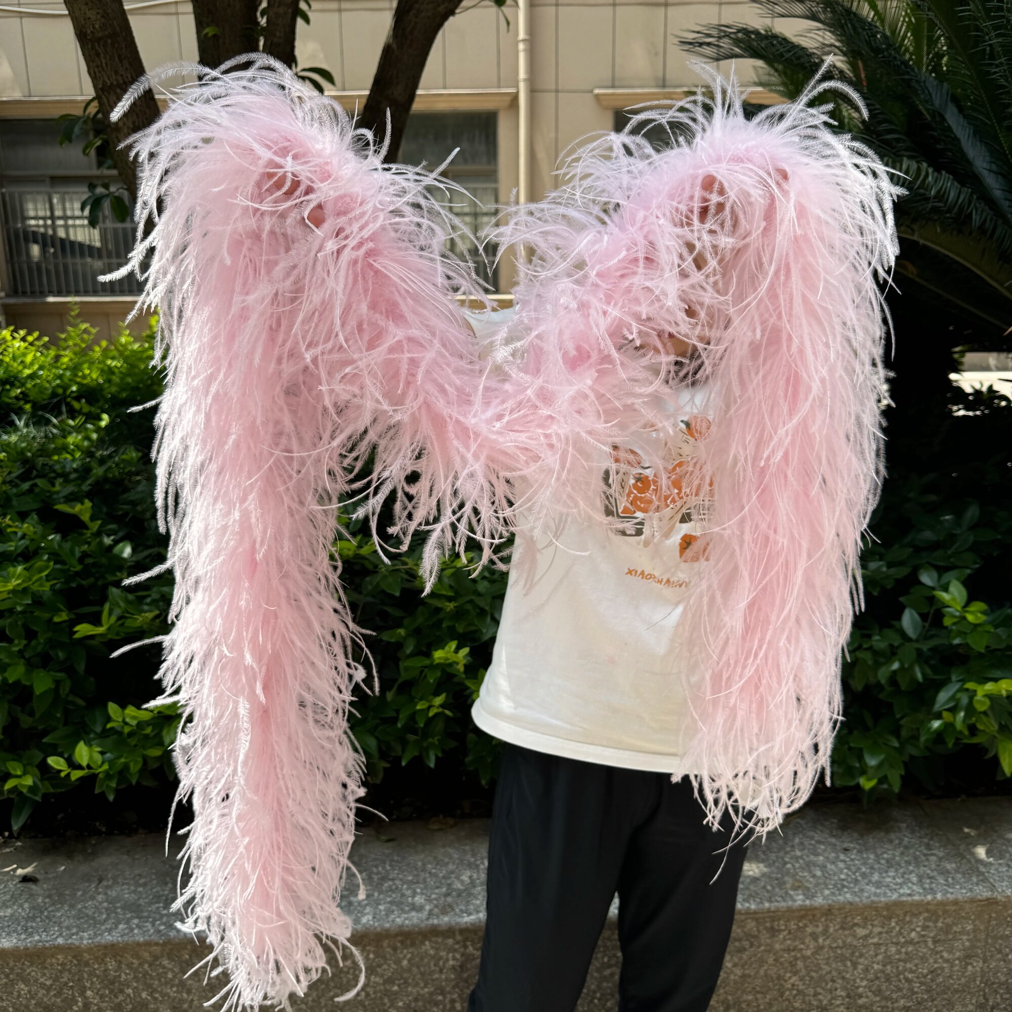 Натуральные страусиные перья boa 2 м Розовый, 2Meters 6ply, Светло-розовый