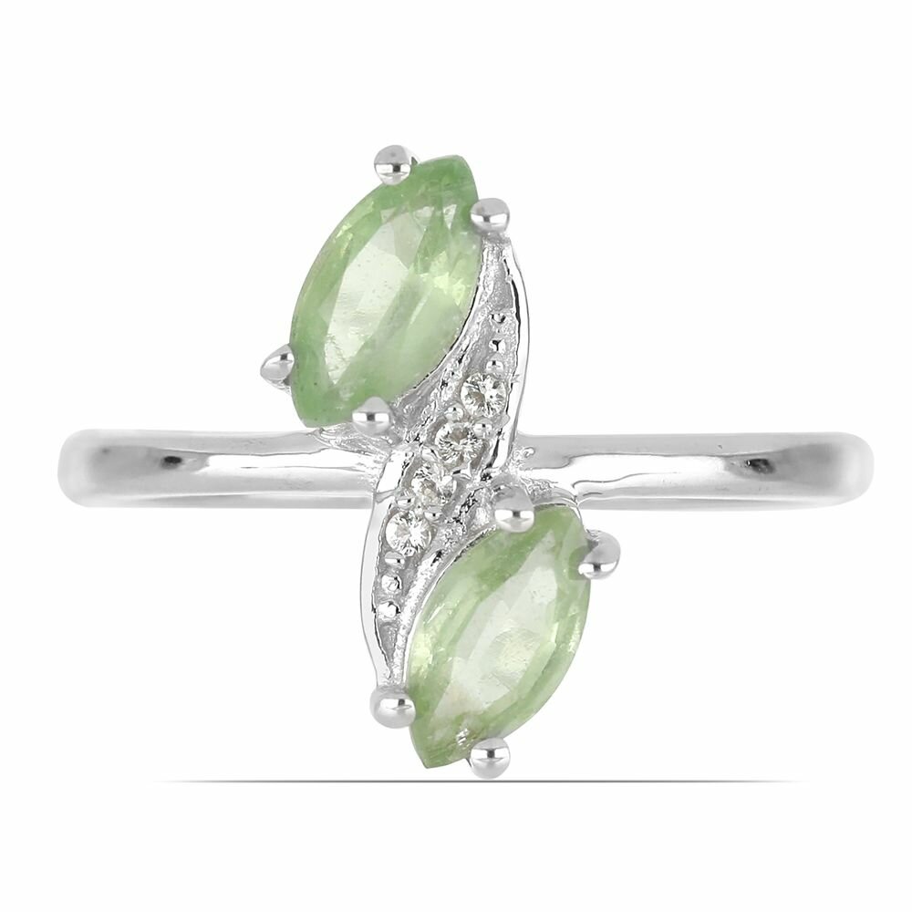 Кольцо, серебро, 925 проба, родирование, кианит, топаз