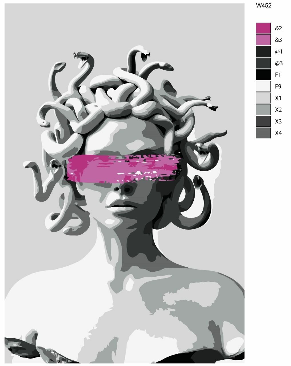 Картина по номерам W-452 "Бюст Горгоны Медузы" 50х70