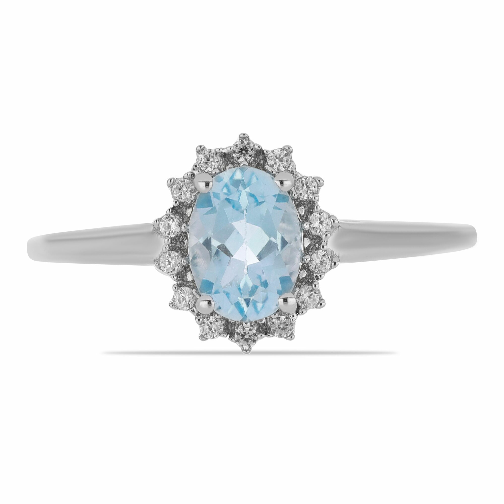 Кольцо, серебро, 925 проба, родирование, топаз, циркон