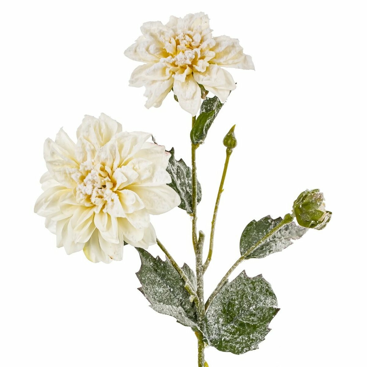 Искусственный цветок "Снежный Георгин", полимерные материалы, белый, 55 см