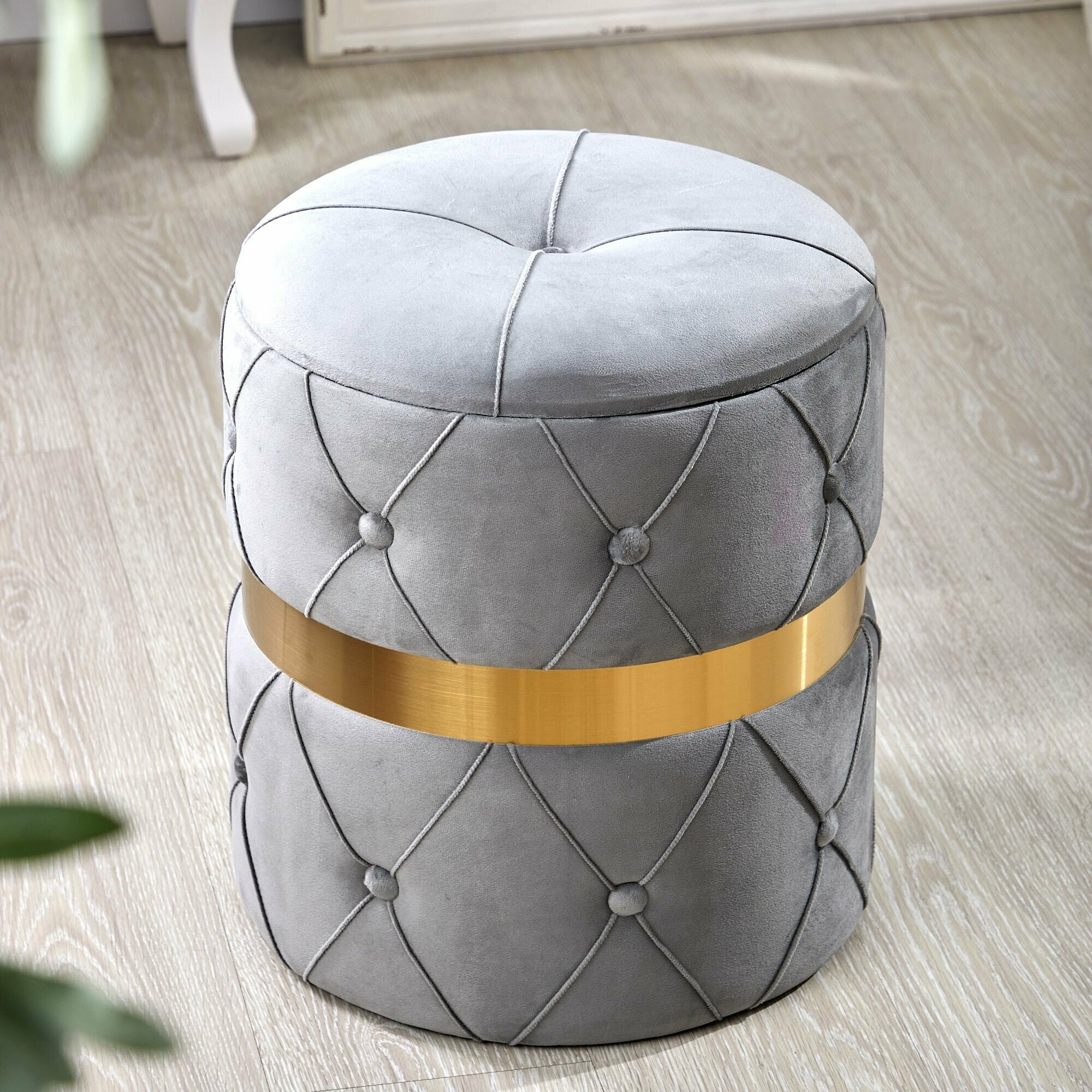 49-334B Пуф с крышкой 40х40х45см, МДФ, ткань, поролон, металл, Glasar