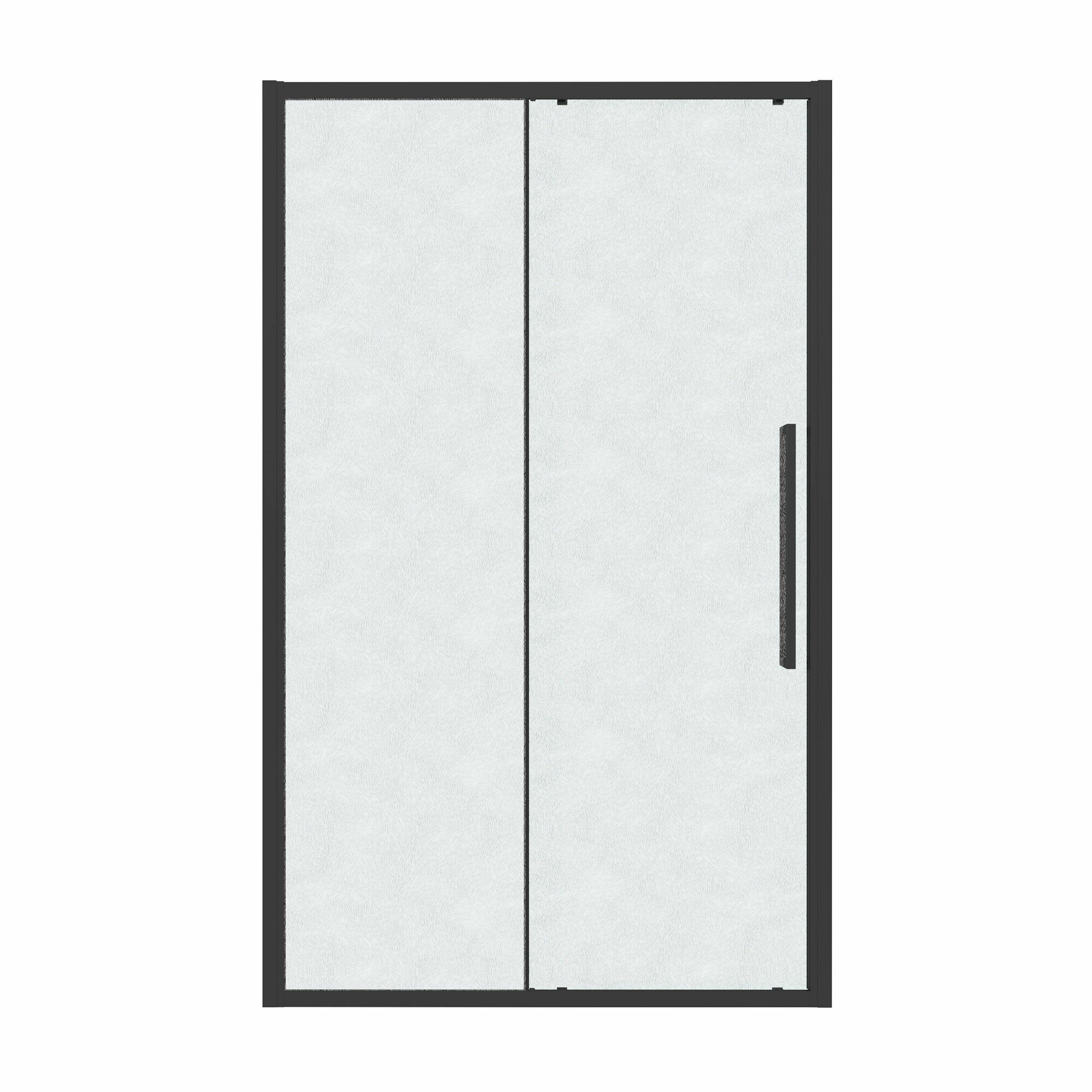 Душевая дверь в нишу Grossman 100. K33.02.130.21.02 Cosmo (130*195) черный матовый, стекло шиншилла, 1 место