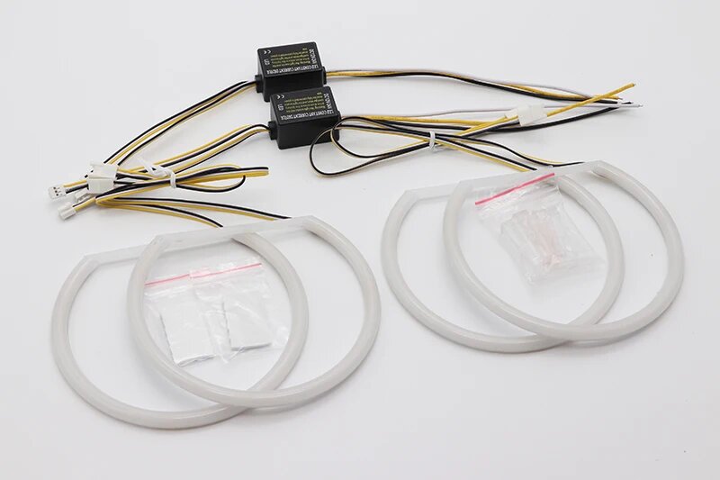 SMD хлопок свет светодиодный ангельские глаза белый и желтый комплект DRL для BMW E46 325i 325xi 330i 330xi с HID фарой 1999 2000-2005 гг. white and yellow