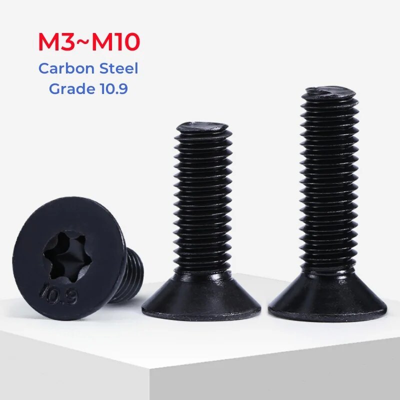 Винты M5 25 мм, 5 шт. из углеродистой стали, черные