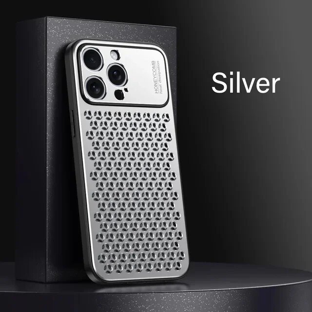 Чехол для iPhone 13 серебряный, алюминиевый сплав