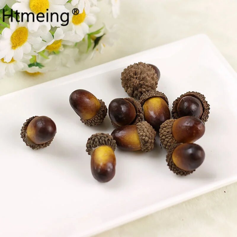 Искусственные желуди декоративные 20 шт Коричневый, dark color