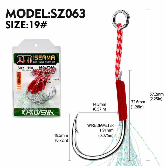 PRO BEROS Ассист крючки для нахлыста 11#-20#, 10 шт size19-Silver