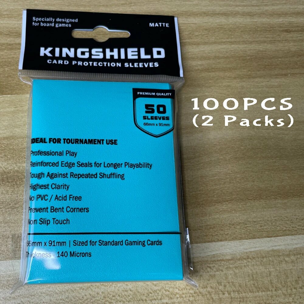 KINGSHIELD Карманные чехлы MATTE TURQUOISE 100 шт