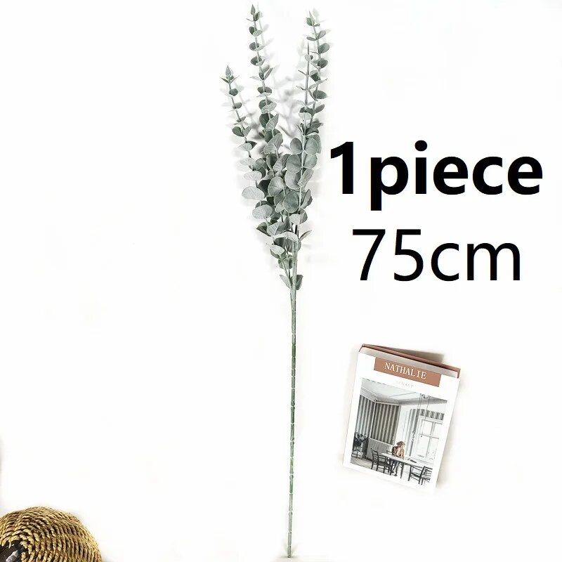 Искусственные листья эвкалипта шелковые 75 см White Green