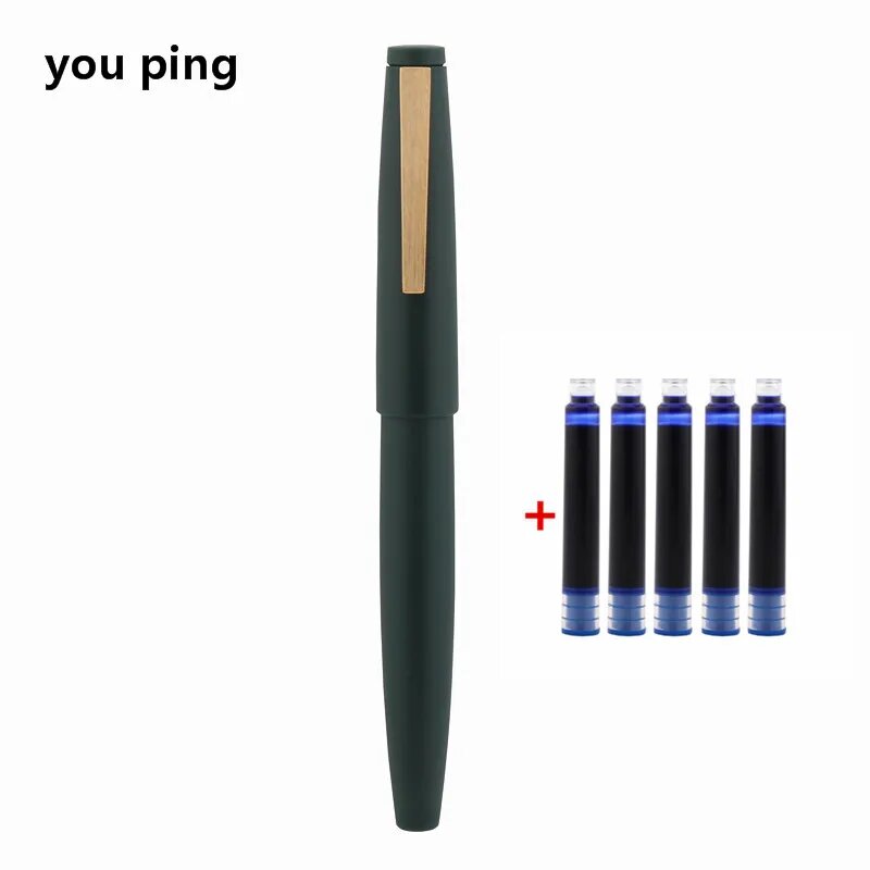 Перьевая ручка Jinhao 80 Черный, F, F-5pcs ink Blue