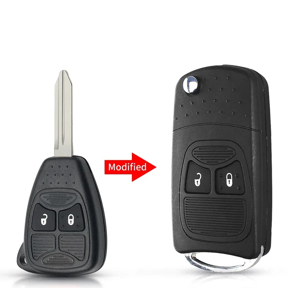 KEYYOU для Chrysler для Jeep для Dodge Ram 1500 Калибр Nitro Ram 2500 Ram 3500 Fob 3 кнопки модифицированный флип-корпус автомобильного ключа дистанционного управления Model 4 Modified Key