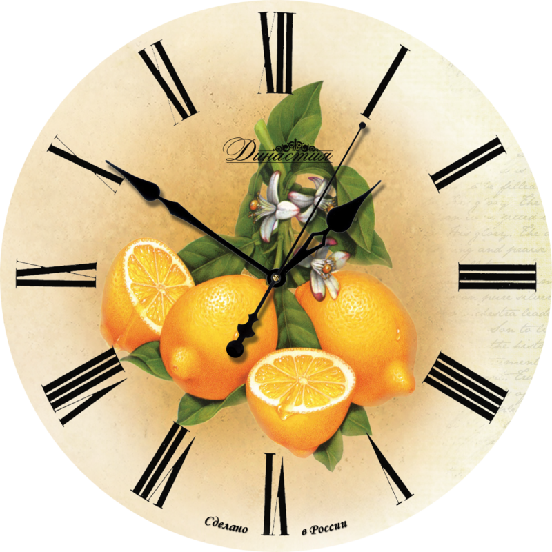 Настенные часы Династия из дерева Династия Настенные часы из дерева 02-006 "Лимоны" с немецким механизмом