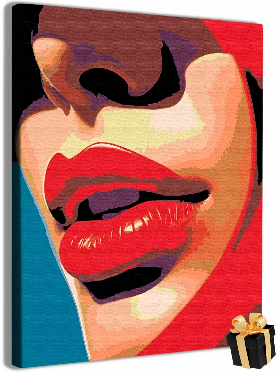 Картина по номерам девушка губы